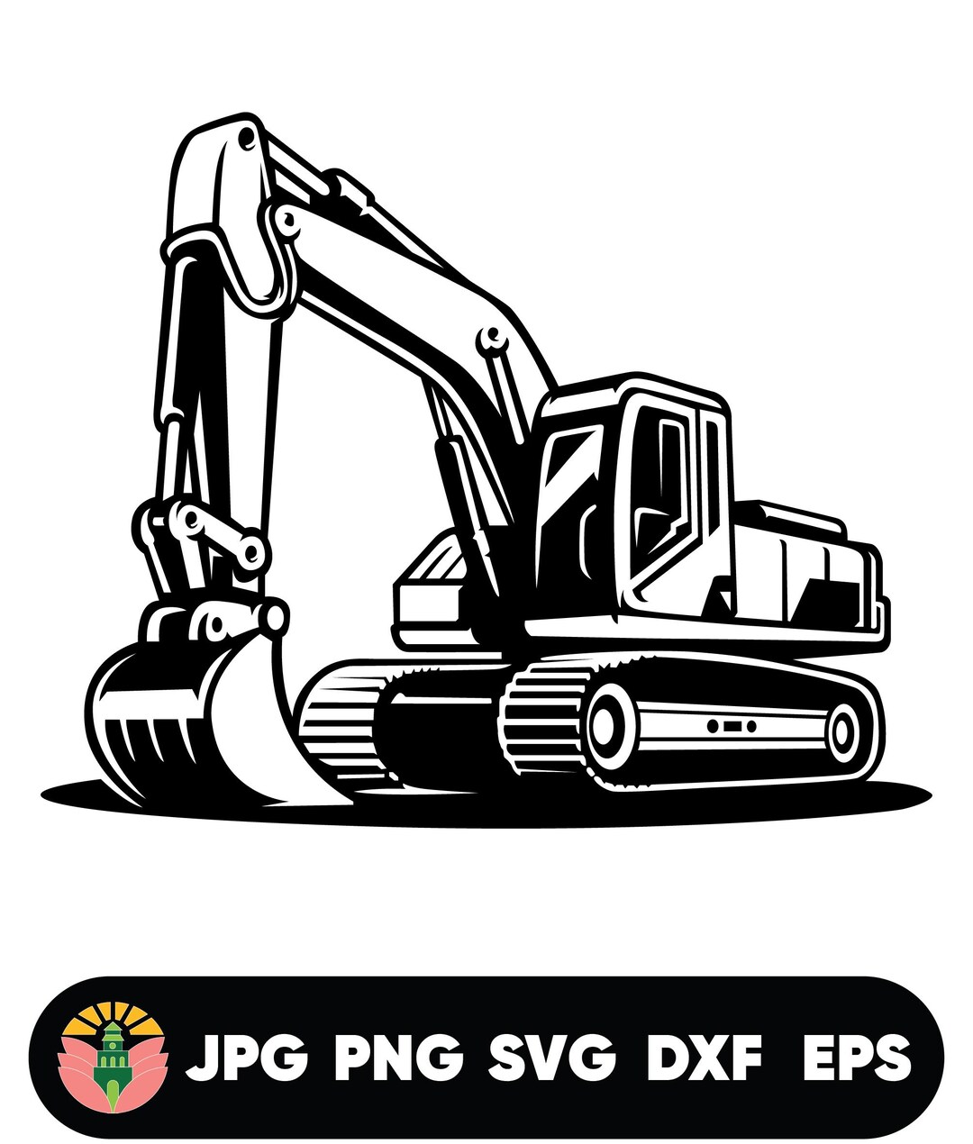Excavator SVG, Construction Clipart, Heavy Equipment Cut File (png, Svg ...
