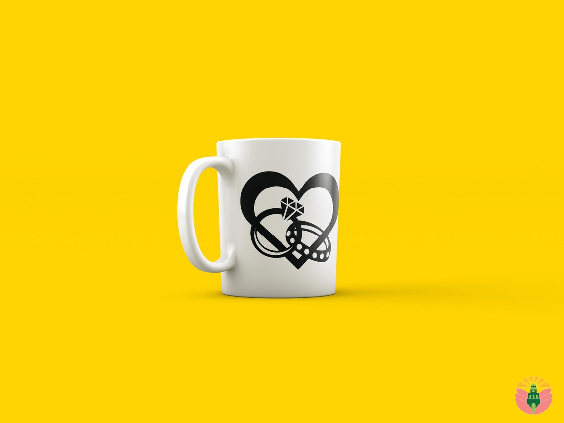 Wedding Rings Heart SVG: Love & Marriage Logo (digital Download) - Etsy