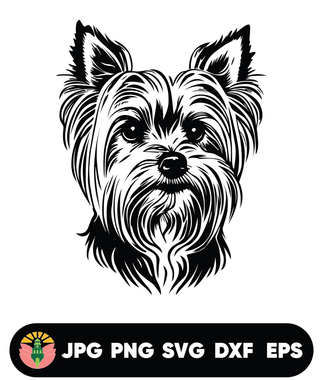 Yorkie Face SVG: Yorkshire Terrier Clipart (PNG, SVG) - Etsy
