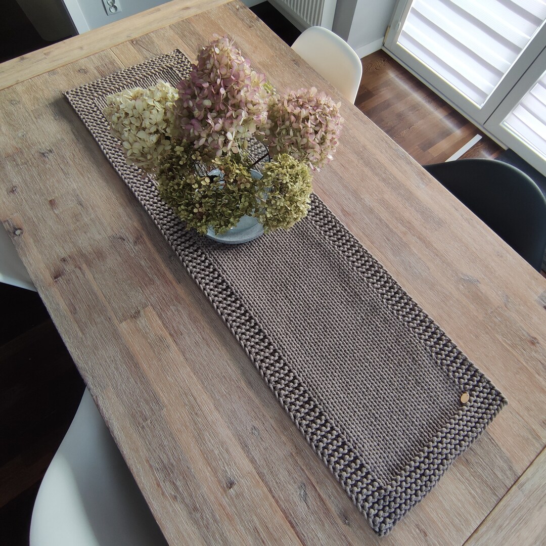 Knitted Table Runner, Custom Table Cloth, Handwoven Table Runner for ...