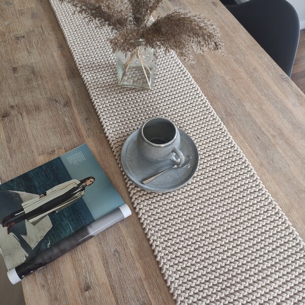 Knit Table Runner - Etsy