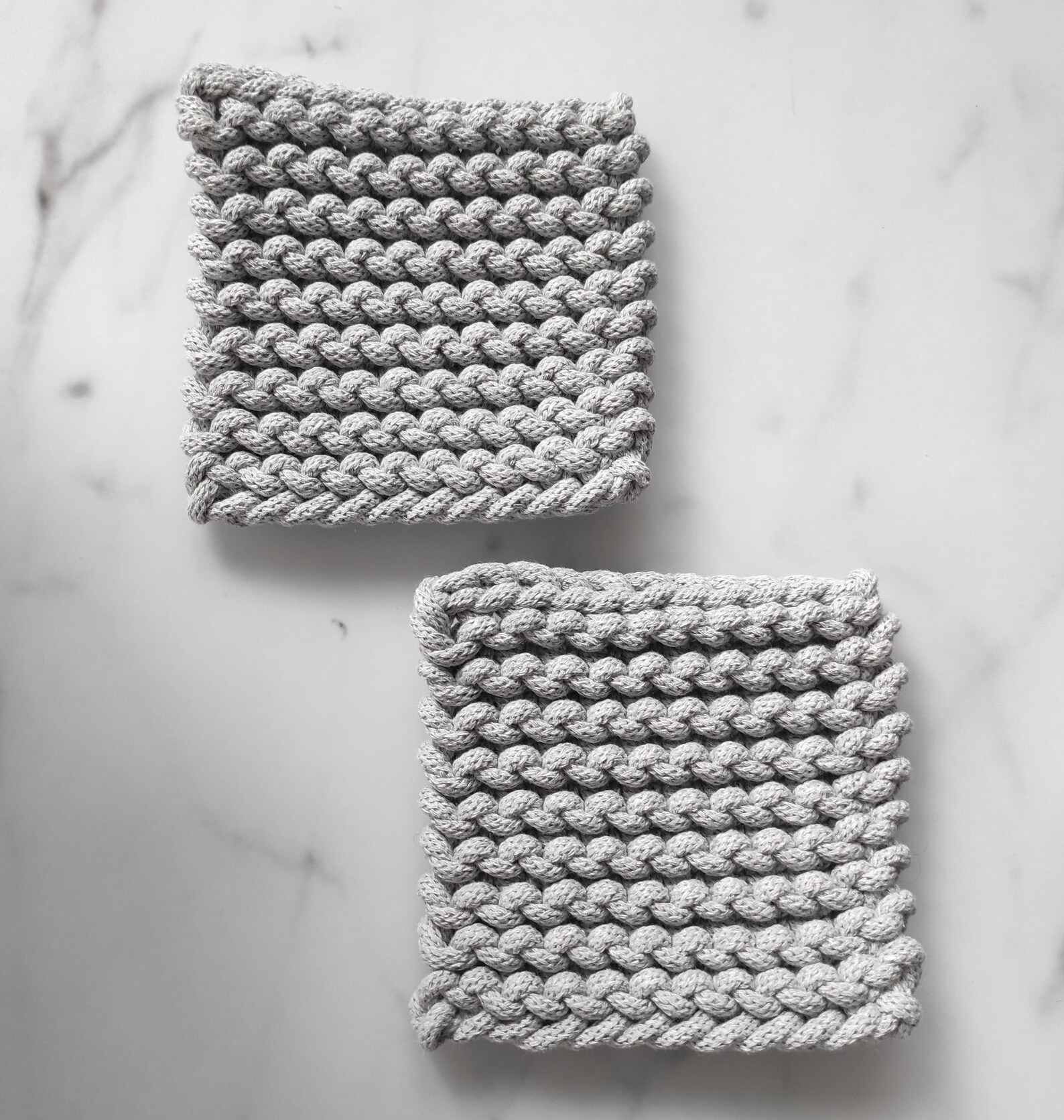 Easy Knit Coaster Pattern, Square Pot Holder Tutorial, Perfect Housewarming Gift - Etsy
