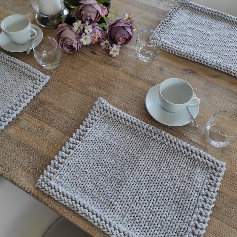 Placemat Knitting PATTERN, Modern Table Mats - Etsy
