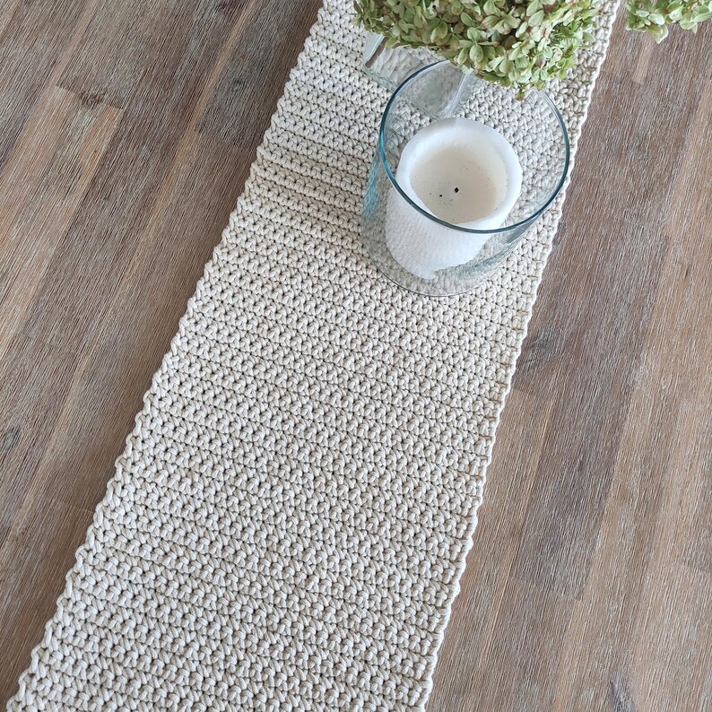 Modern Crochet Table Runner, Unique Handmade Table Decor, Perfect ...