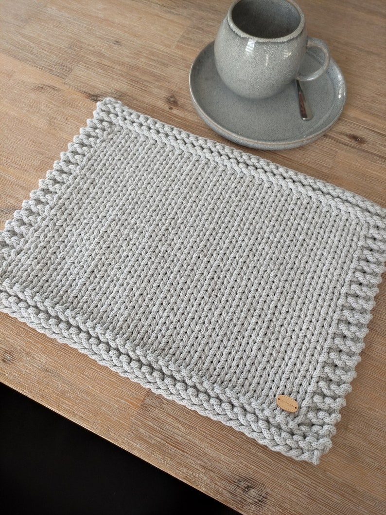 Placemat Knitted PATTERN, Pdf Knitted Table Decor, Table Mat Pdf PATTERN, Modern Placemat Diy ...