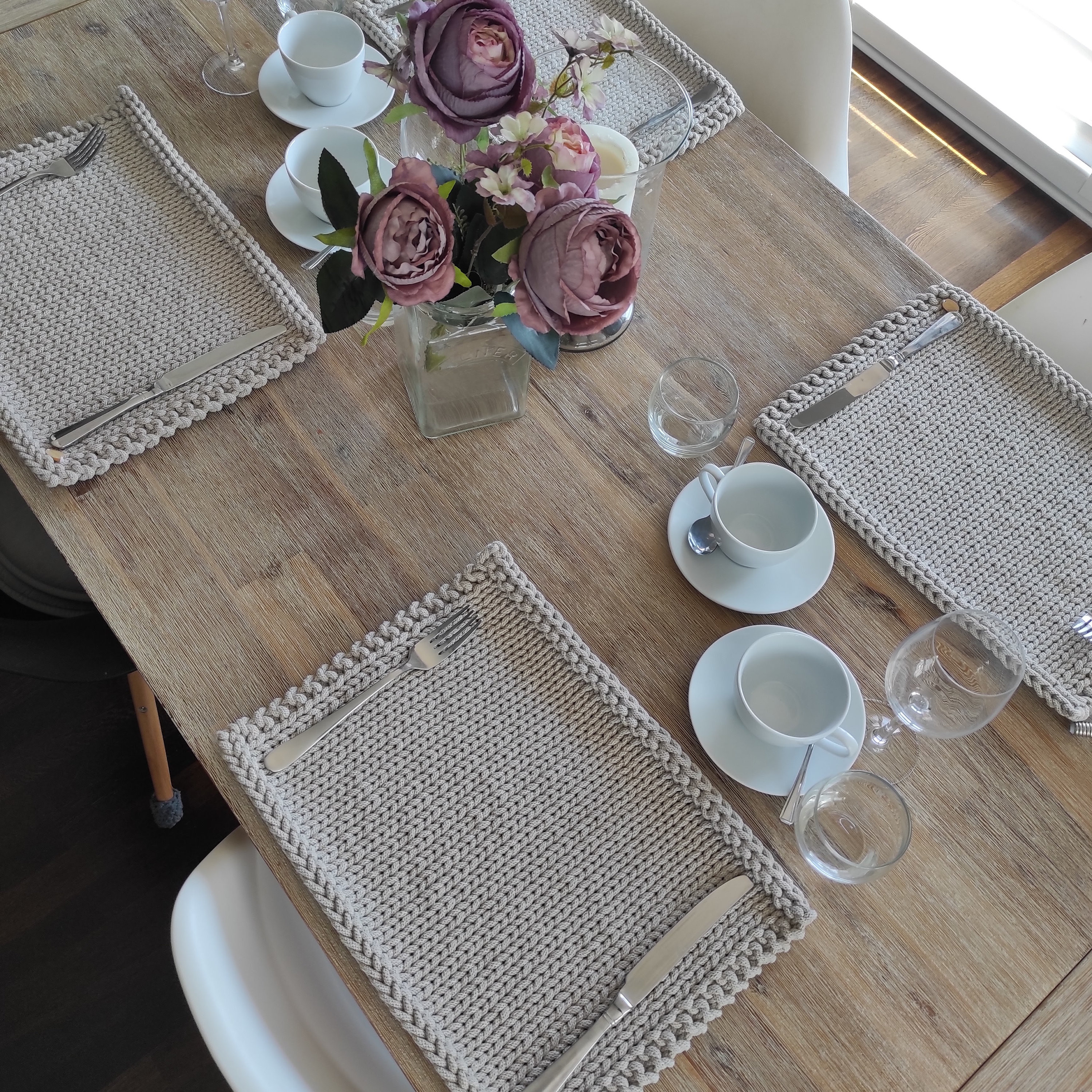 Placemat Knitting Pattern, Knitted Tablecloth, Modern Placemat Diy - Etsy