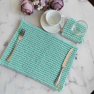 Placemat KNITTED PATTERN , PDF Table Mat, Placemat and Coaster Pattern ...