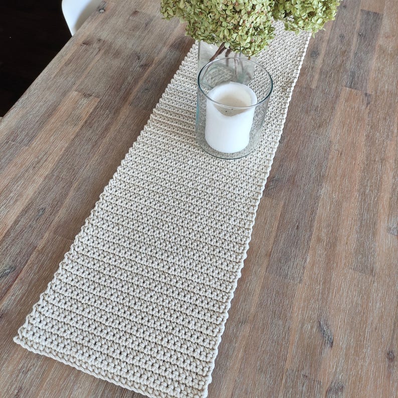 Modern Crochet Table Runner, Unique Handmade Table Decor, Perfect ...