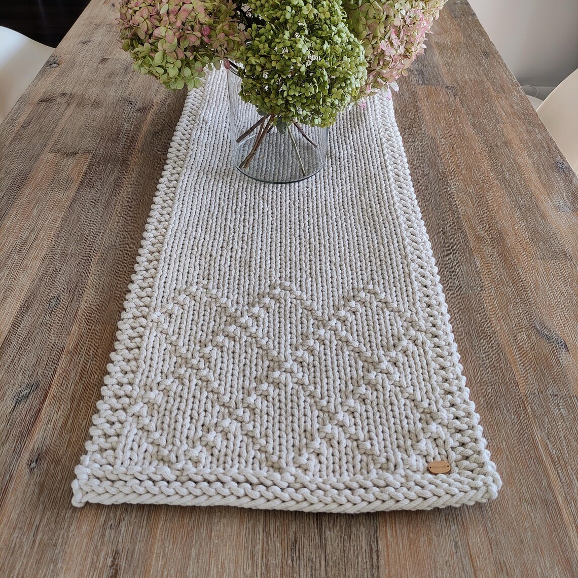 Knitted Table Runner Pattern: Easy Braided Cotton Home Decor – Beginner ...