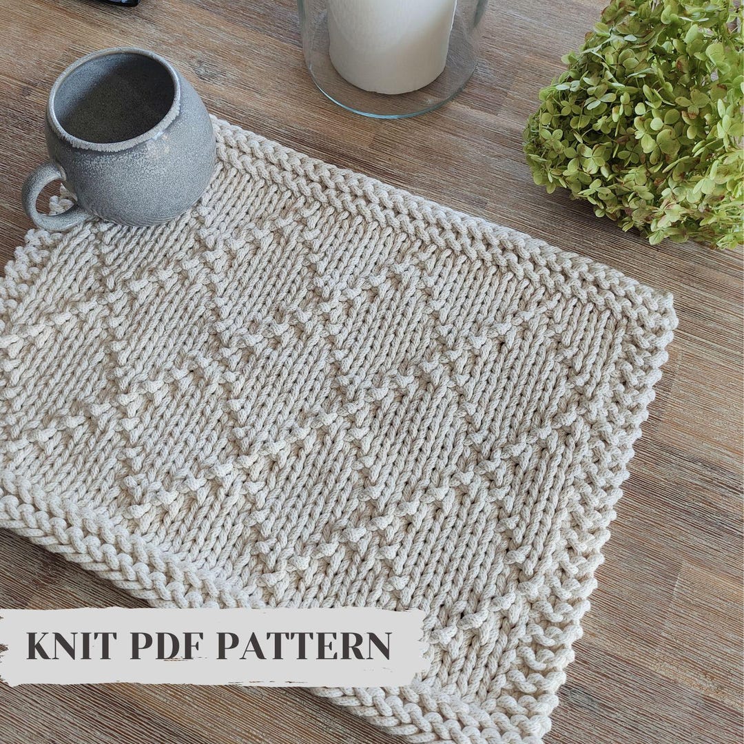 Placemat KNITTED PATTERN, Easy PDF for Your Table Decor, Table Mat Knit ...