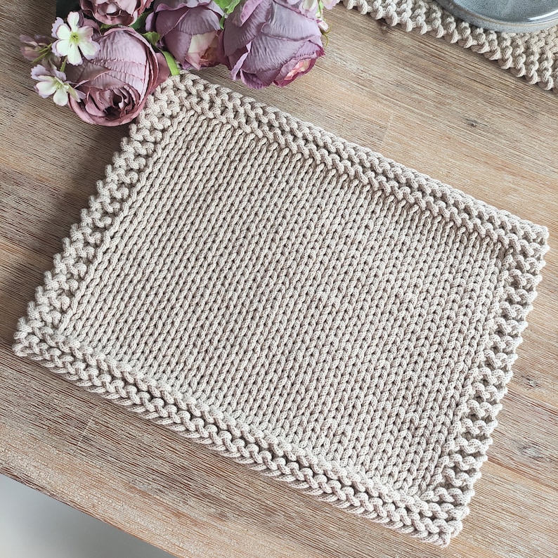 Placemat Knitted PATTERN, Pdf Knitted Table Decor, Table Mat Pdf PATTERN, Modern Placemat Diy ...