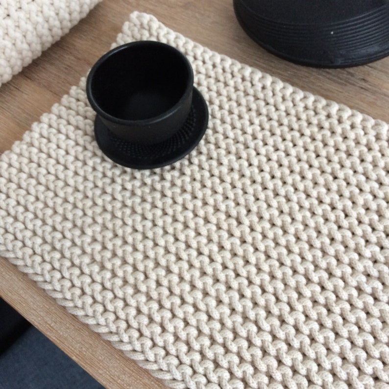 Easy Knit Placemat Pattern: Beginner Table Mat (PDF Download) - Etsy