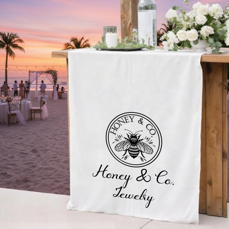 Custom Logo Table Runner, Personalized Table Decor for Wedding ...