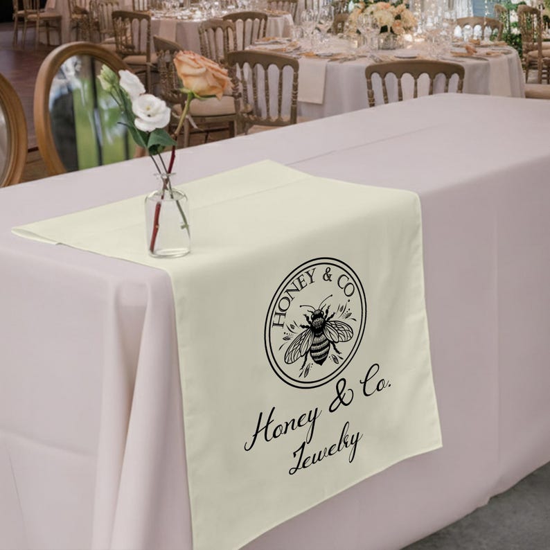 Custom Logo Table Runner, Personalized Table Decor for Wedding ...