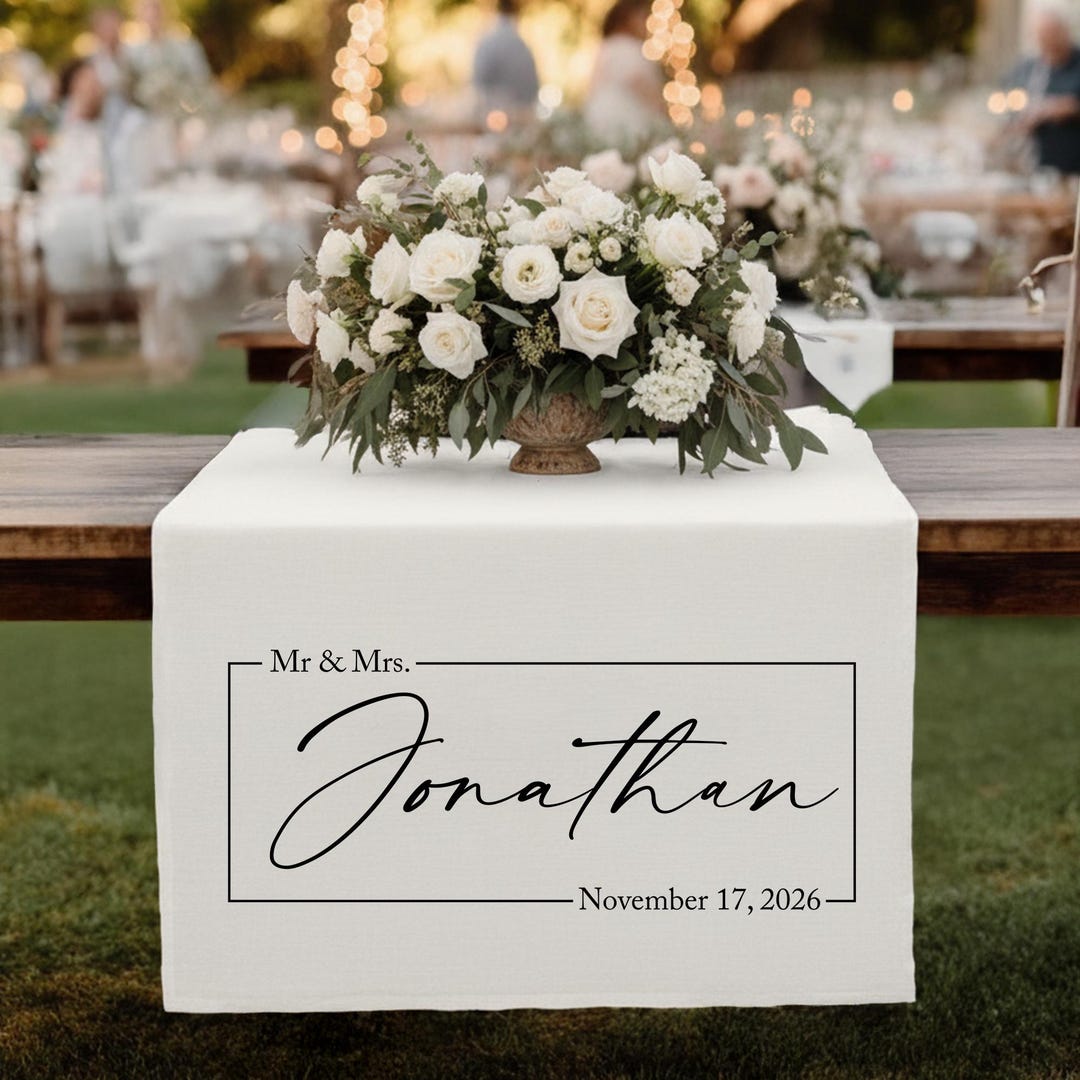 Personalized Sweetheart Table Decor Sign, Wedding Head Table Runner ...