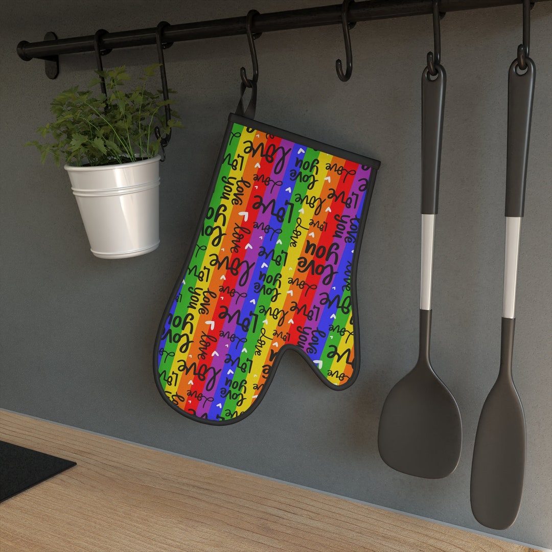 Pride Love Rainbow Oven Glove - Etsy