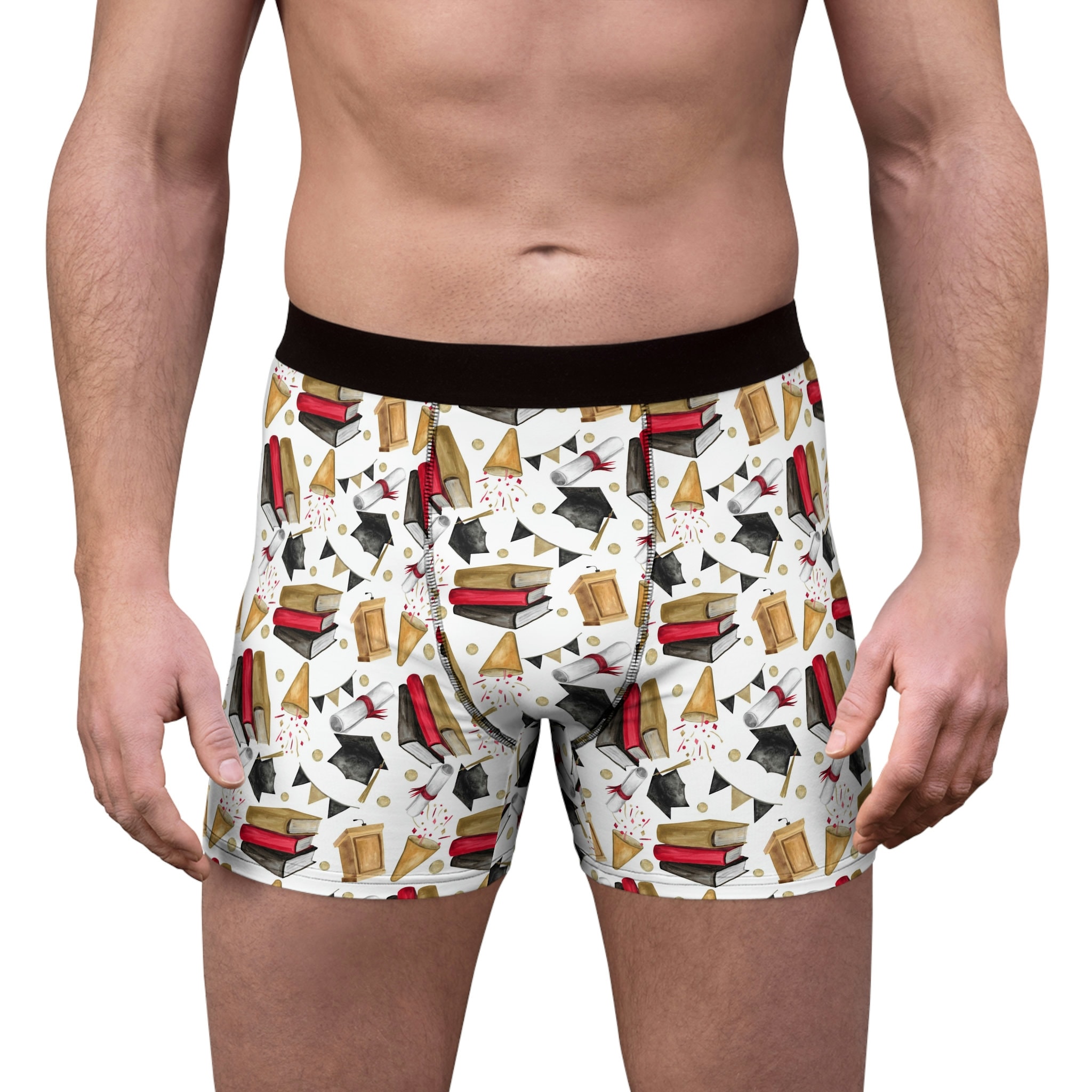 Graduation Red and Gold Men's Boxer Briefs - Etsy