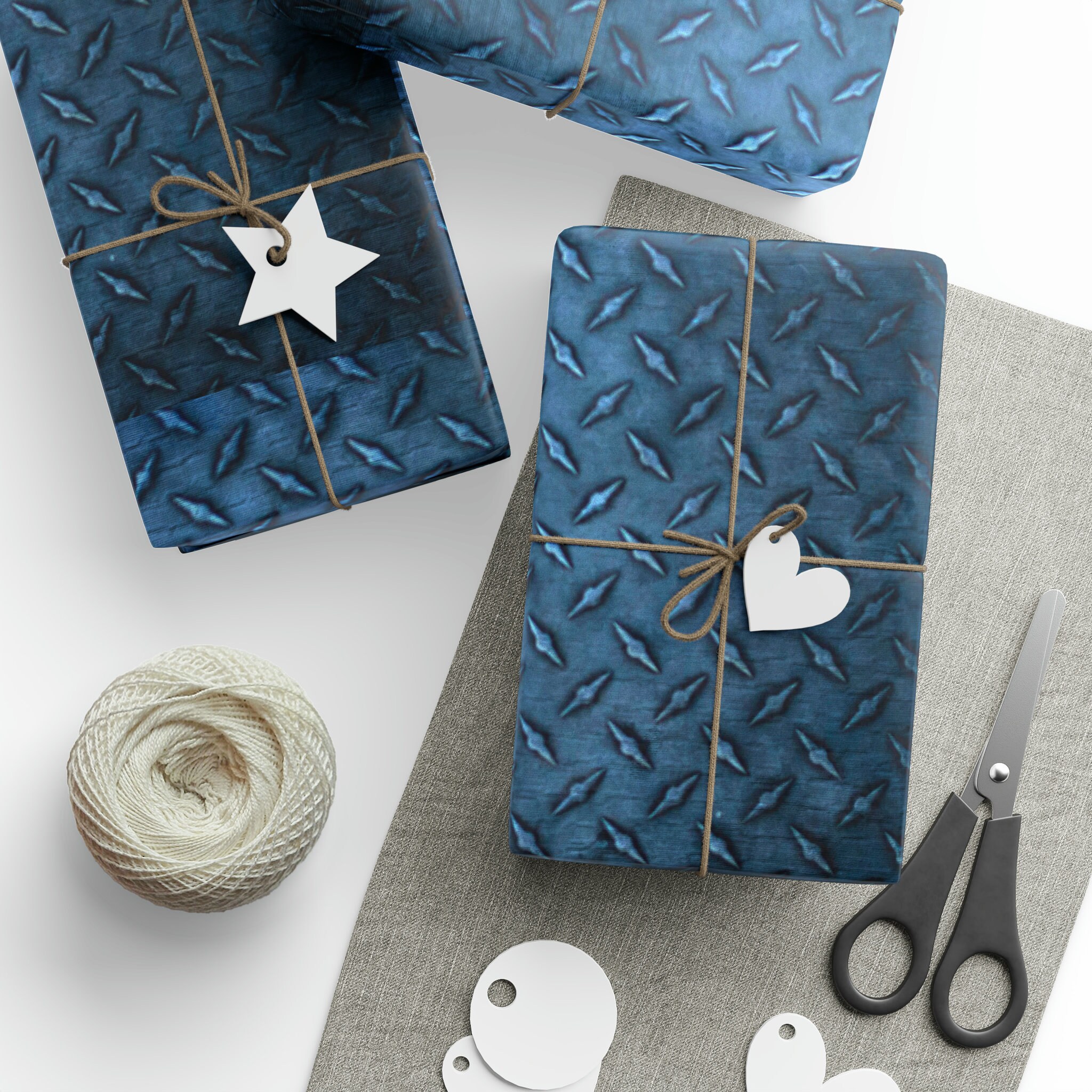 Blue and silver wrapping paper store