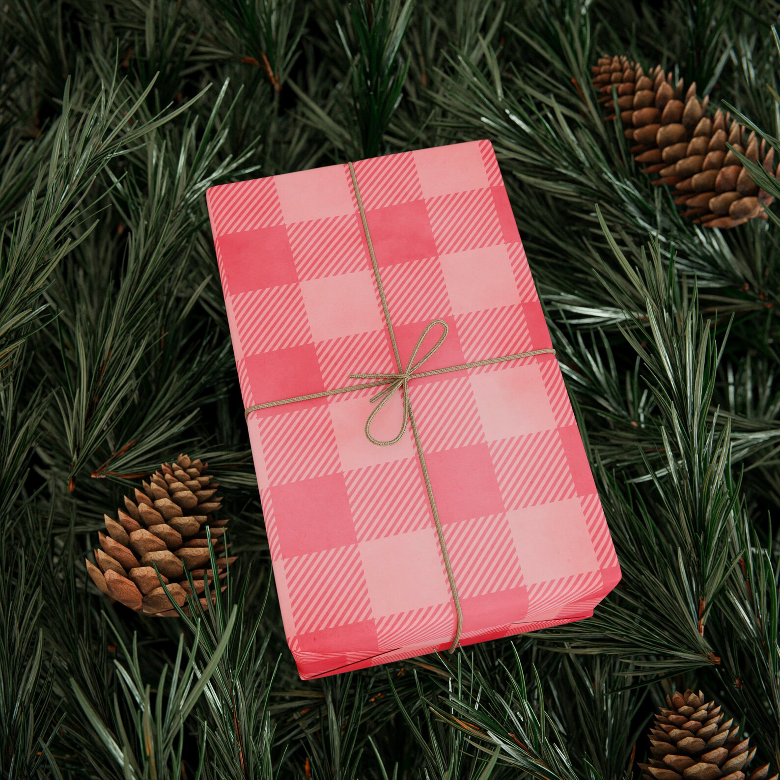 Gingham Red and Pink Wrapping Paper - Etsy