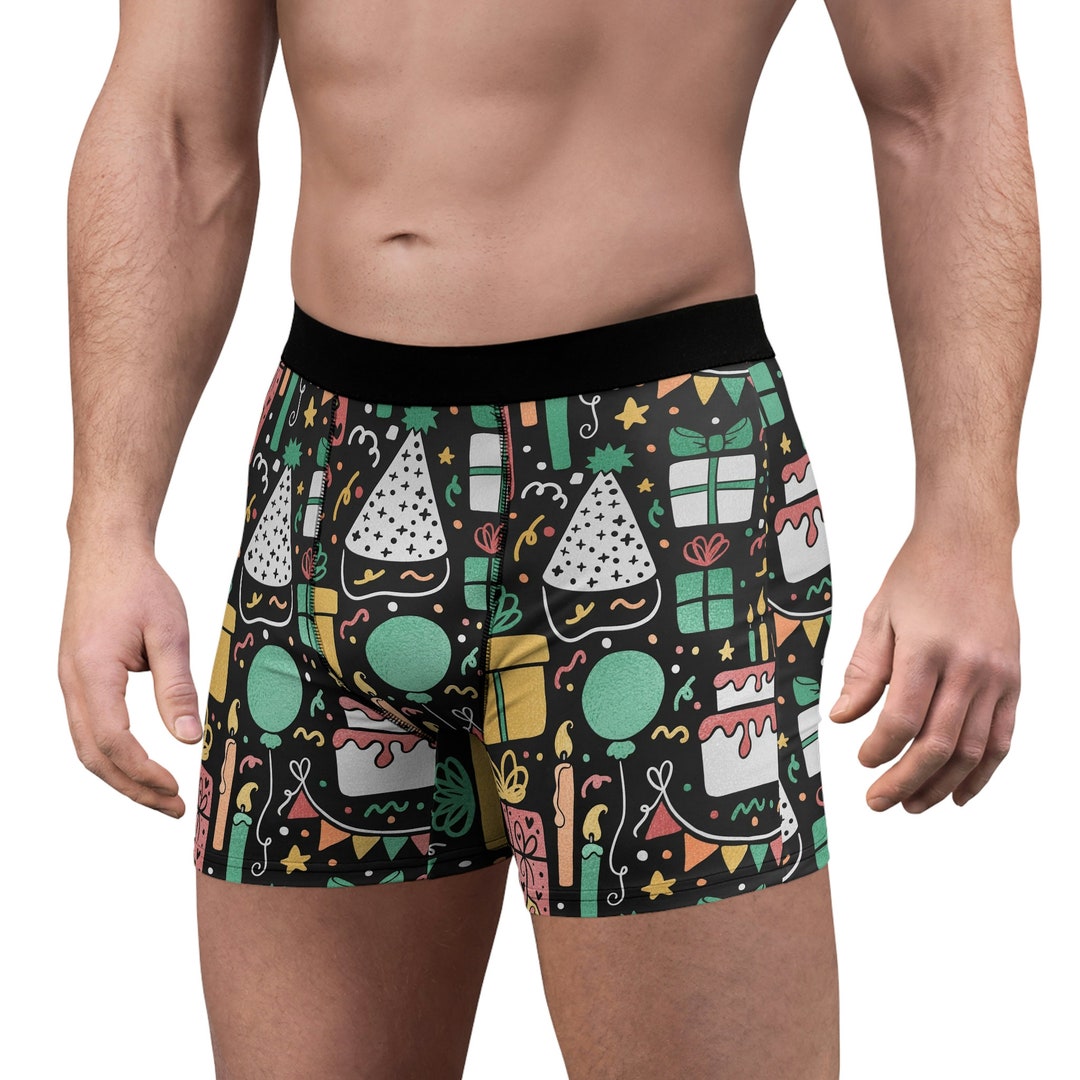 Birthday Party Black Men's Boxer Briefs - Etsy UK