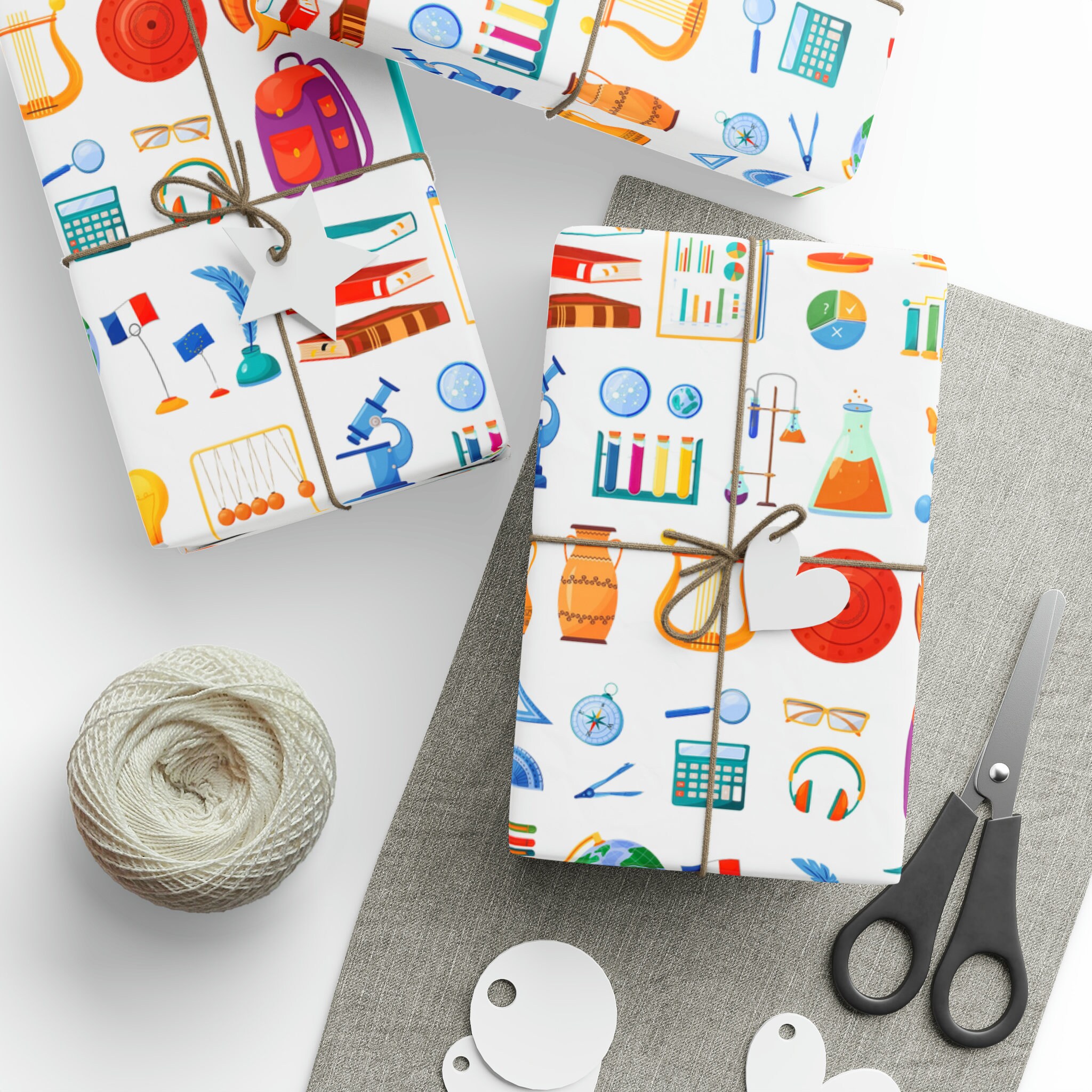 School Subjects Wrapping Paper - Etsy