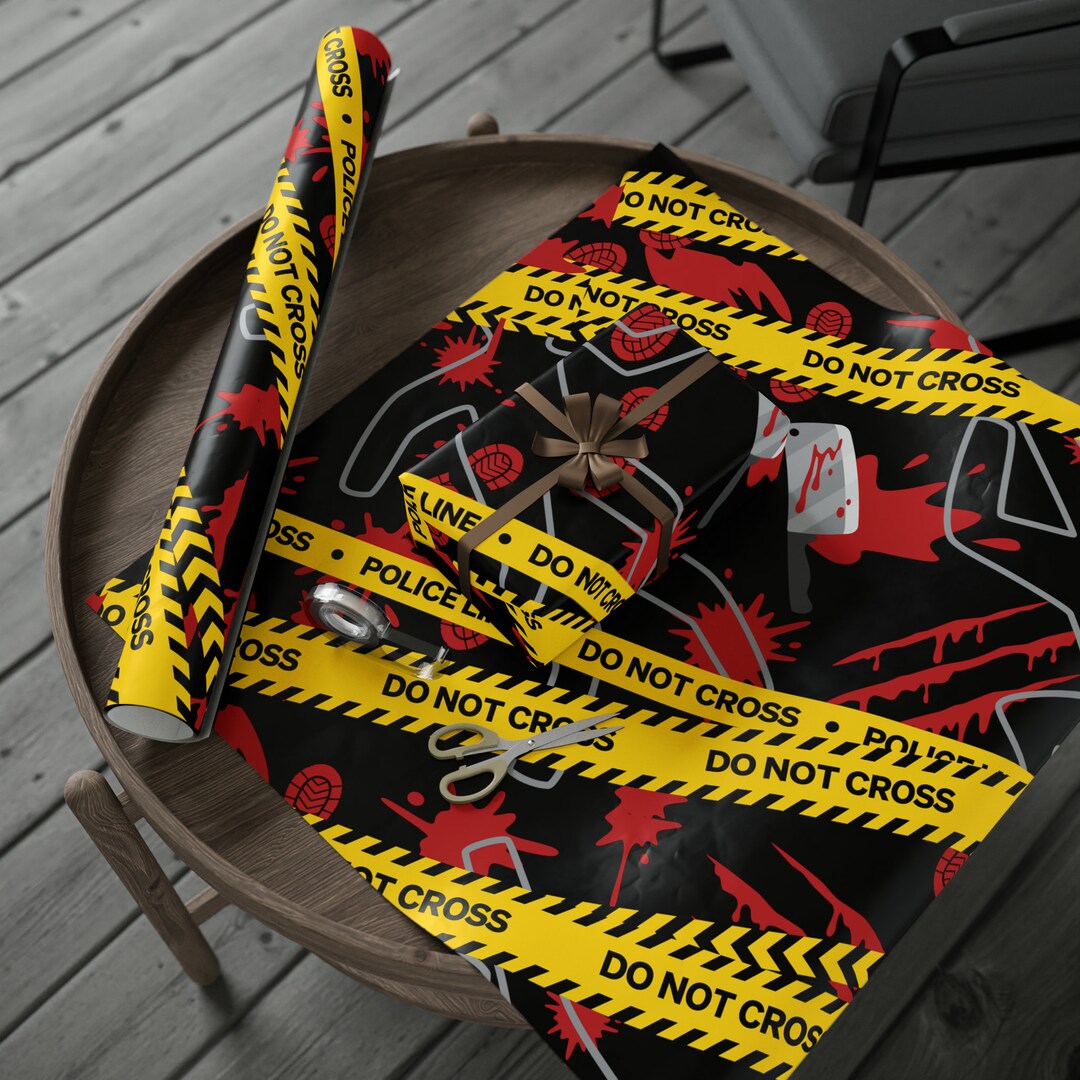 Crime Scene Black Wrapping Paper - Etsy