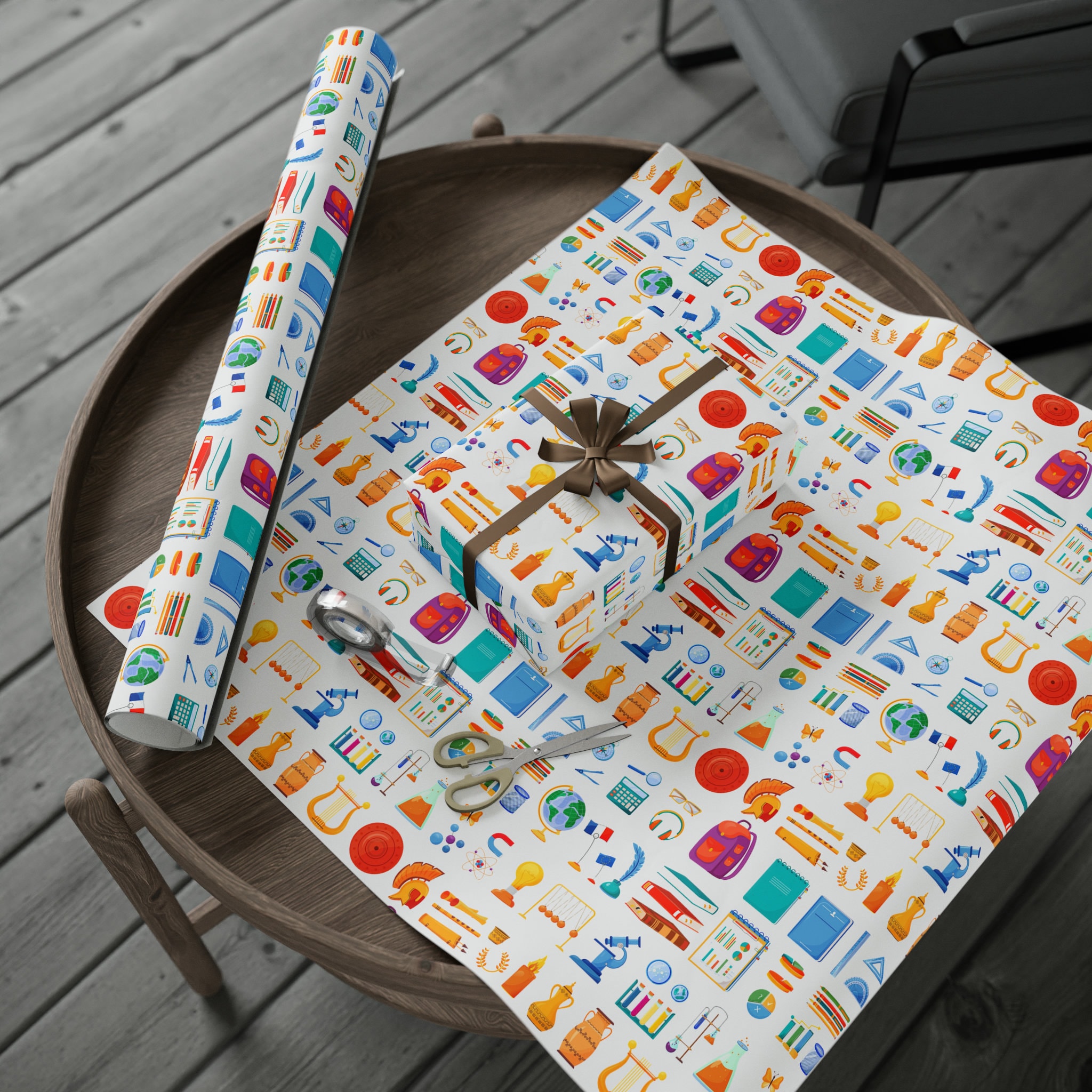 School Subjects Wrapping Paper - Etsy