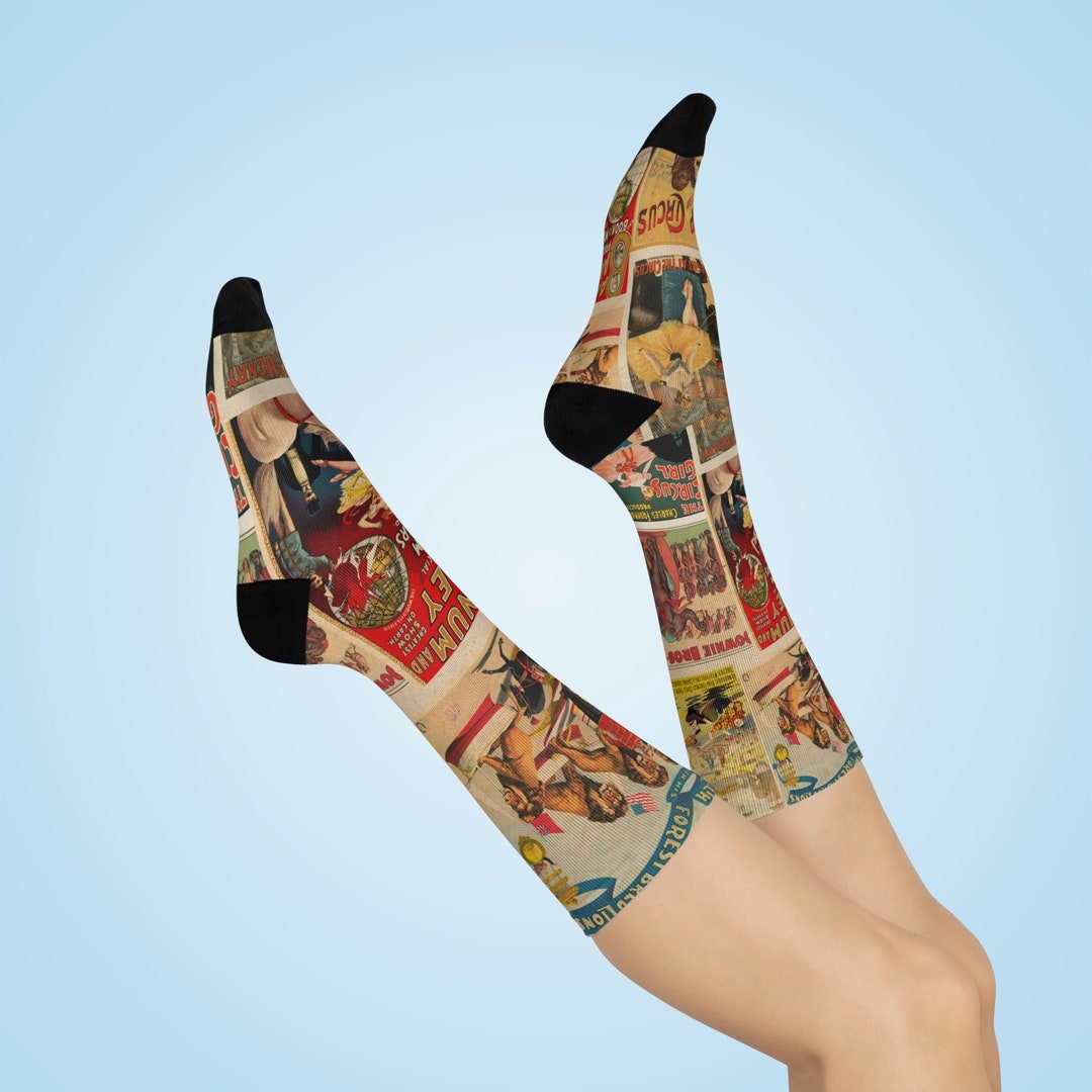 Circus Posters DTG Crew Socks - Etsy UK