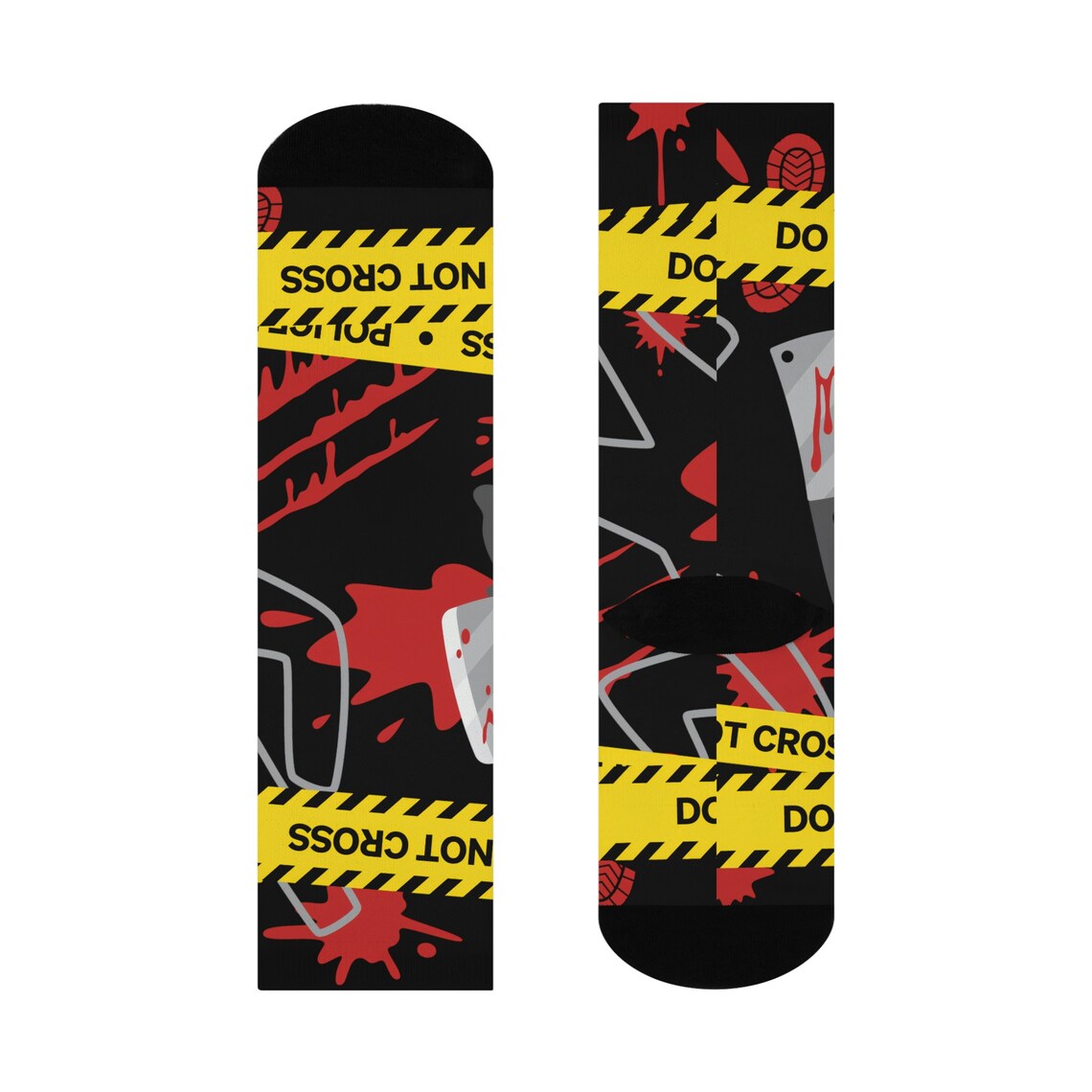 Crime Scene Black DTG Crew Socks Gift Sock Collection Fun Print ...