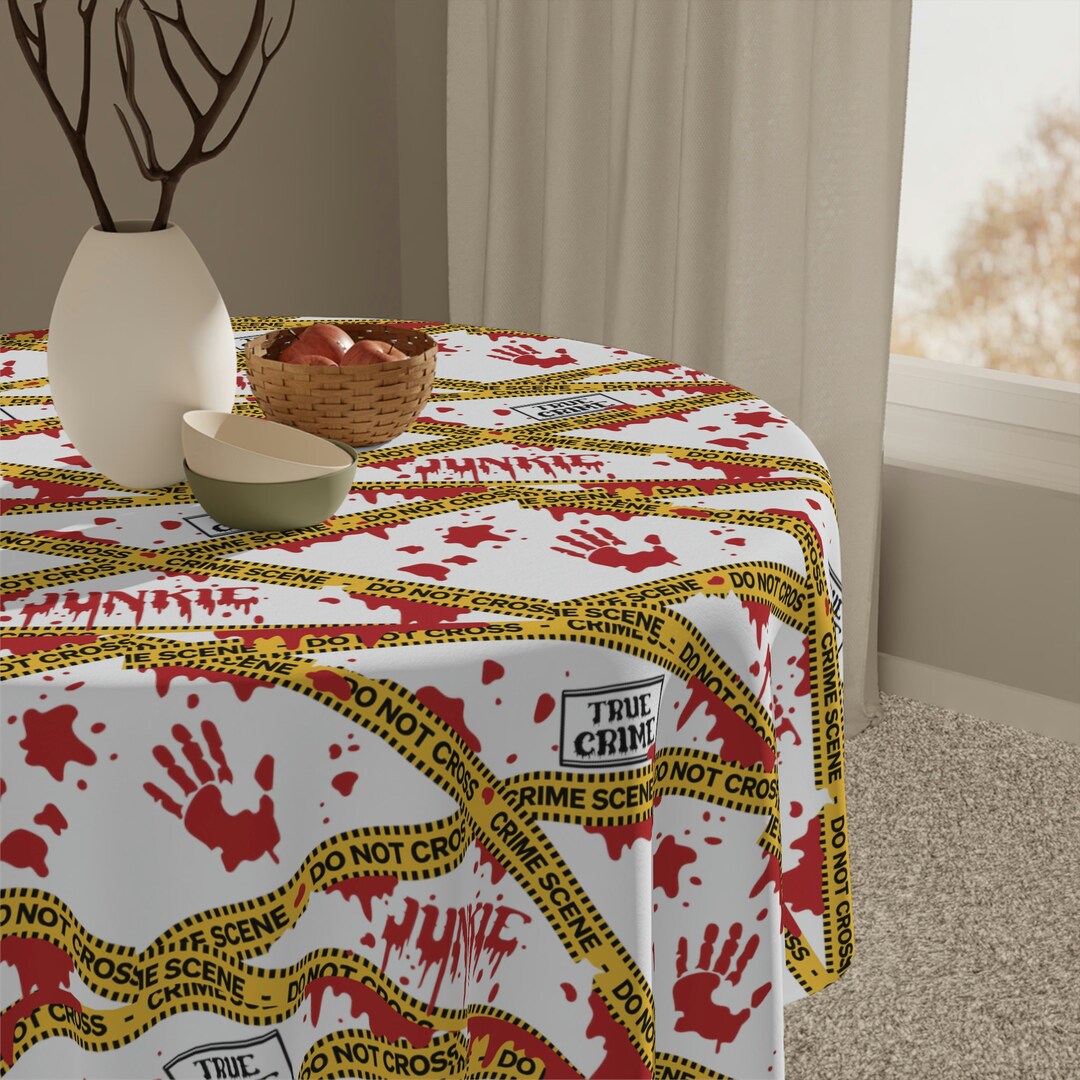 True Crime Tablecloth - Etsy