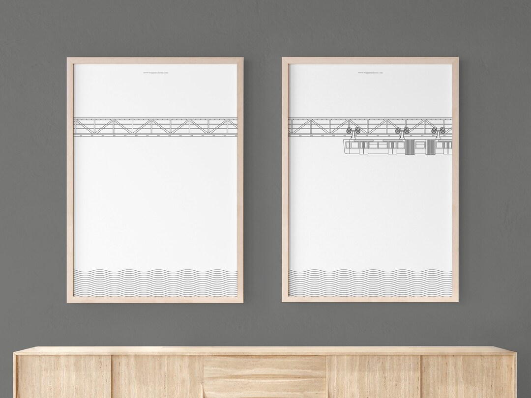 Two-part Poster Set / Suspension Railway & Wuppertal / Print, Picture ...