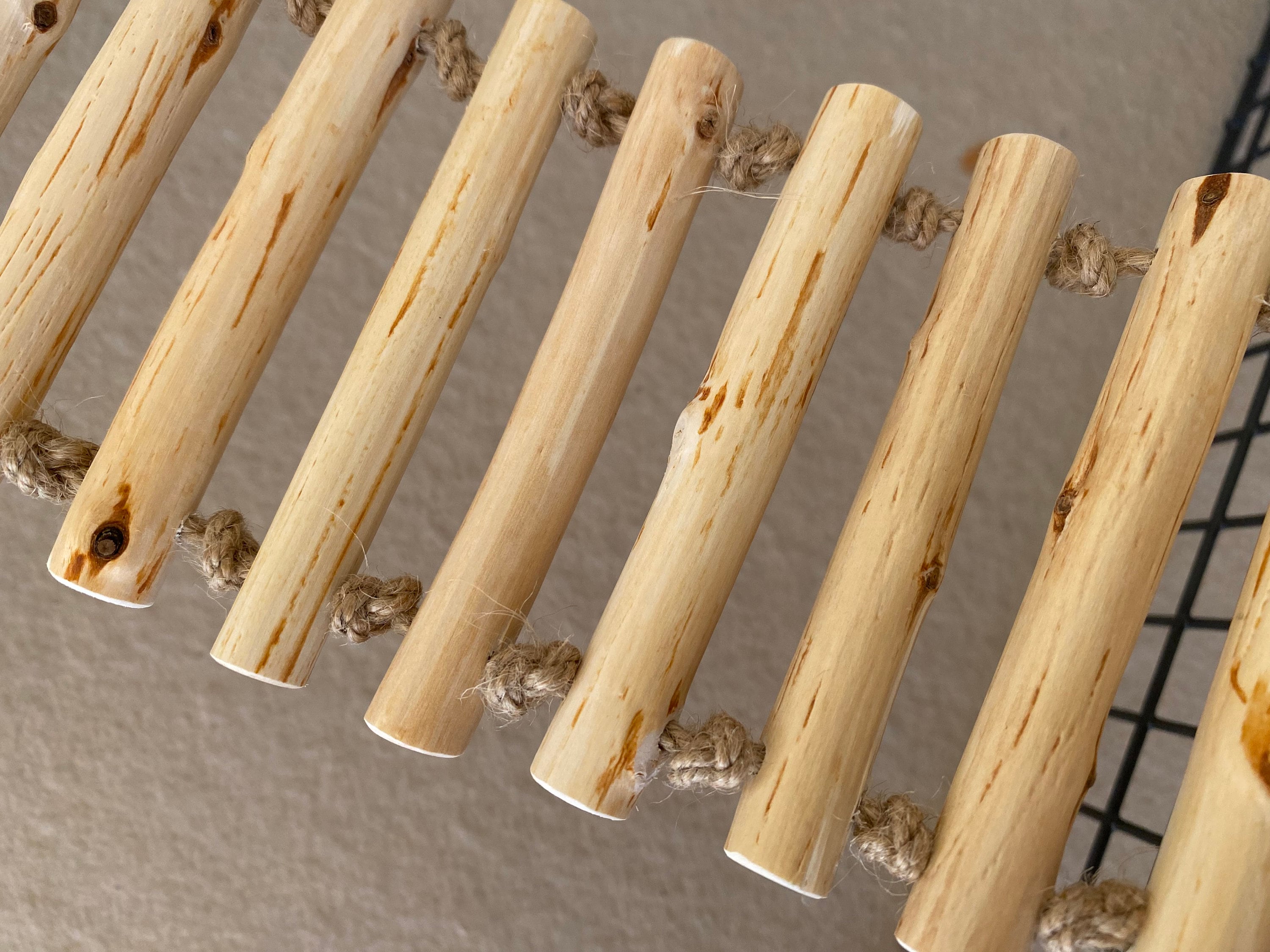 Natural Wood Ladder for Cage Hanging Stairs for Birds Cage Accessories ...