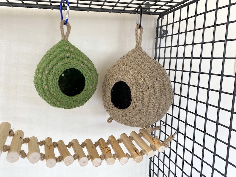 Crocheted Rat Hammock Hanging Small Pet Bed Mouse Hideout Sugar Glider ...