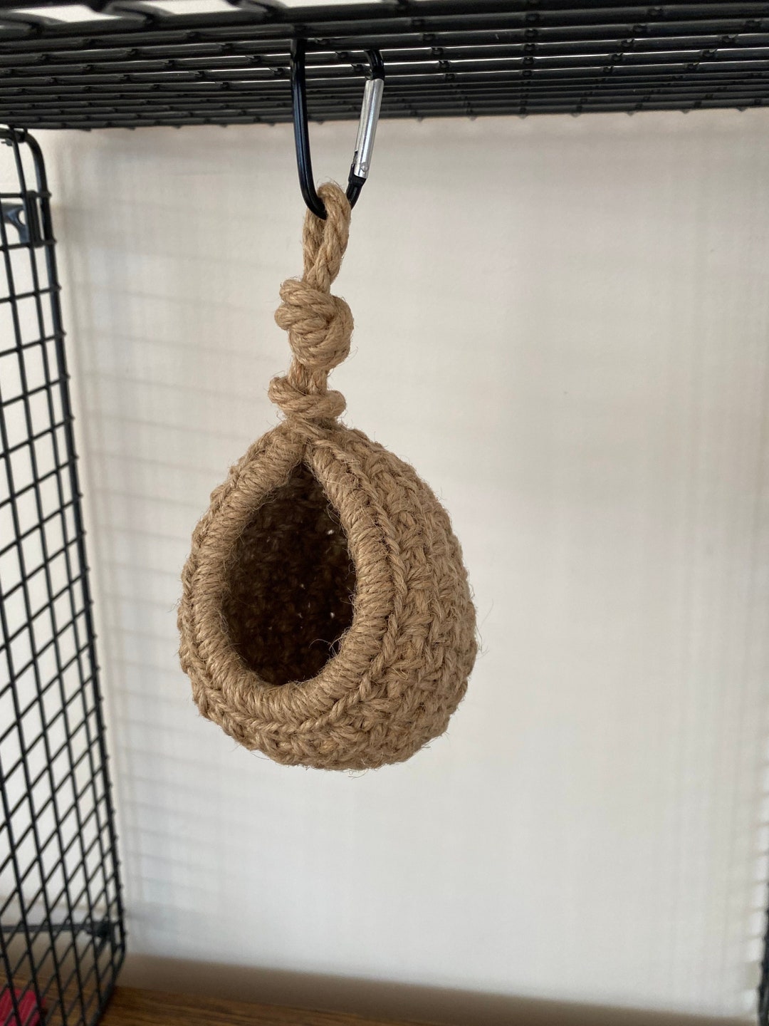 Hanging Small Pet Bed Crocheted Hamster Hammock Mouse Hideout Sugar ...