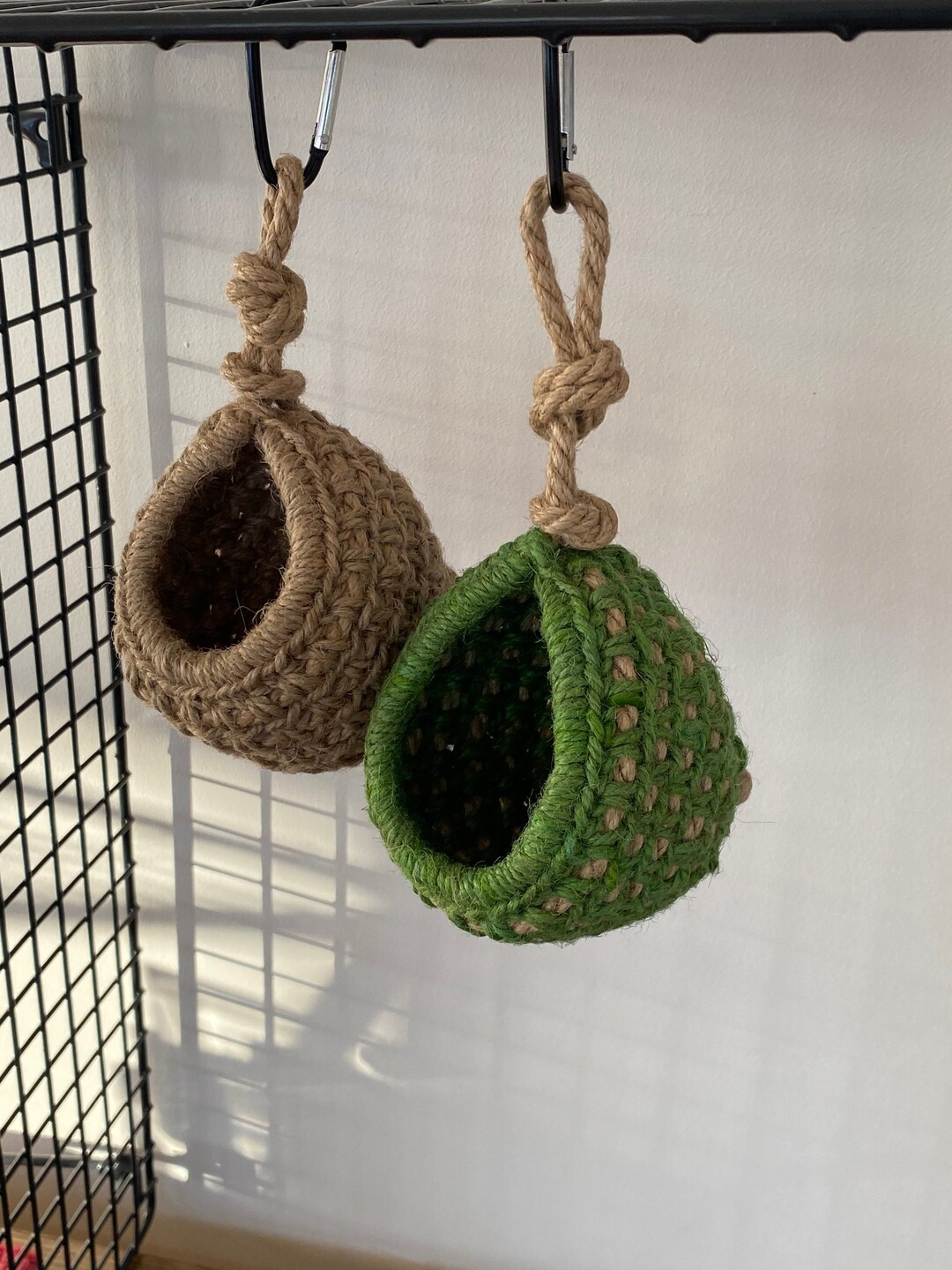 Hanging Small Pet Bed Crocheted Hamster Hammock Mouse Hideout Sugar ...