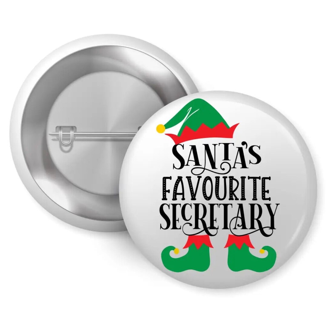 Santa's Favourite Secretary Pin Button Badge 1in 25mm - Etsy