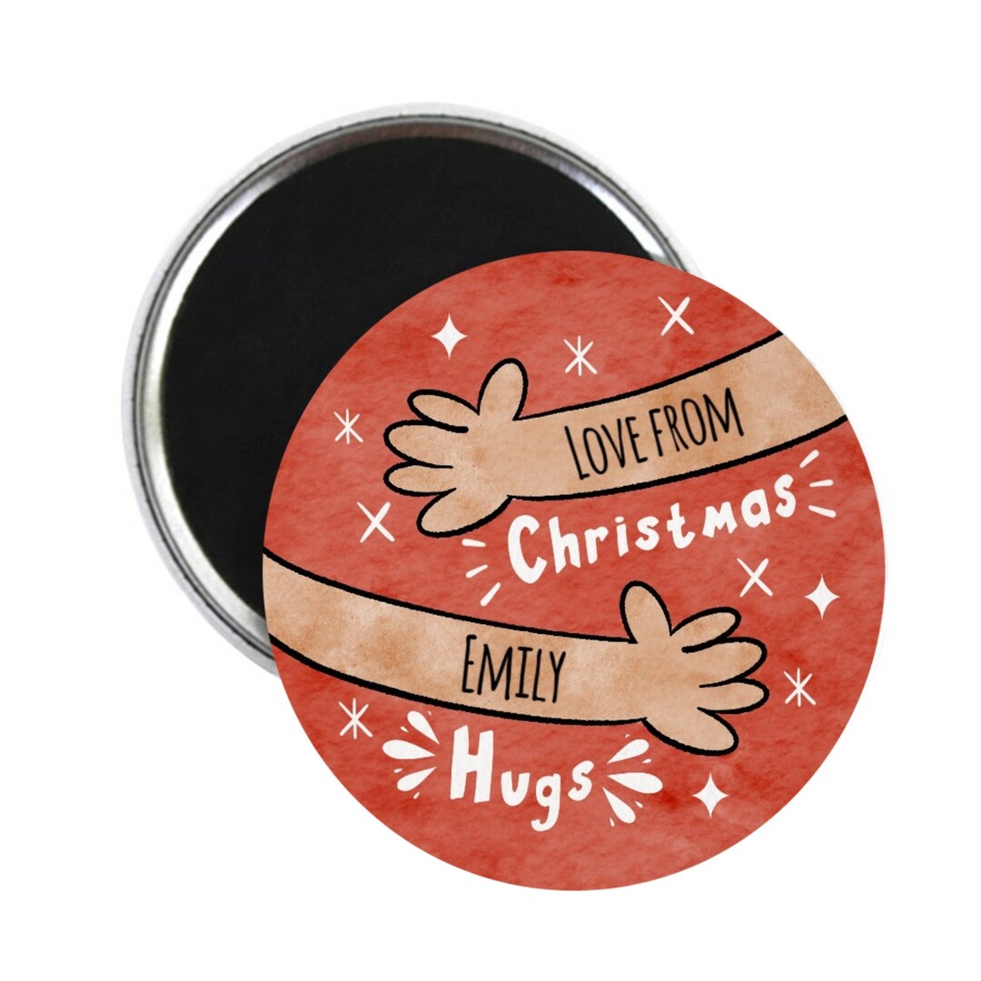 Personalised With Name Christmas Hugs Family Fridge Magnet - Etsy