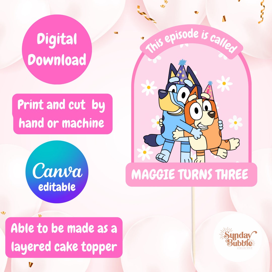 Bluey Inspired Cake Topper Bluey Birthday Cake Bluey Party Daisy Bluey ...