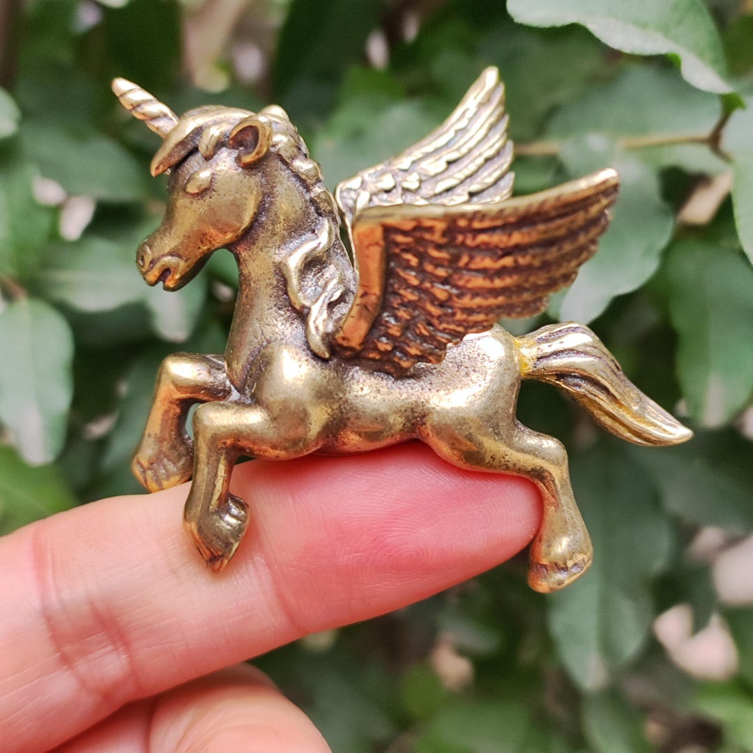 Mini Brass Winged Horse Flying Pegasus God Greek Mythology Statue ...