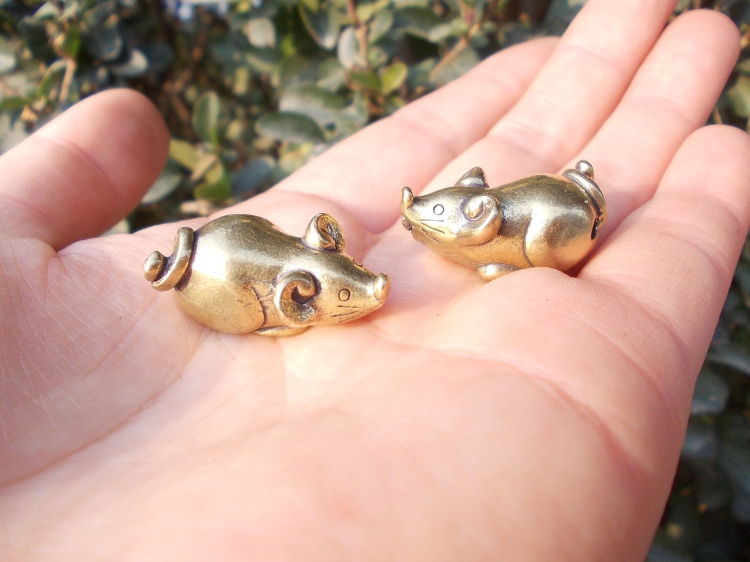 Get 2 Vtgbrasslover Vtg Vintage Style Brass Cute Mouse Statues ,mouse ...