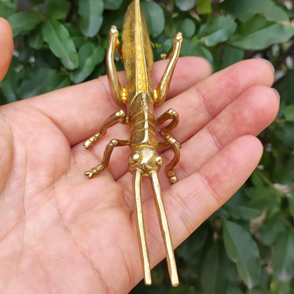 Get 1 Vtg Vintage Style Brass Golden Lucky Locust Statue Locust Fortune ...