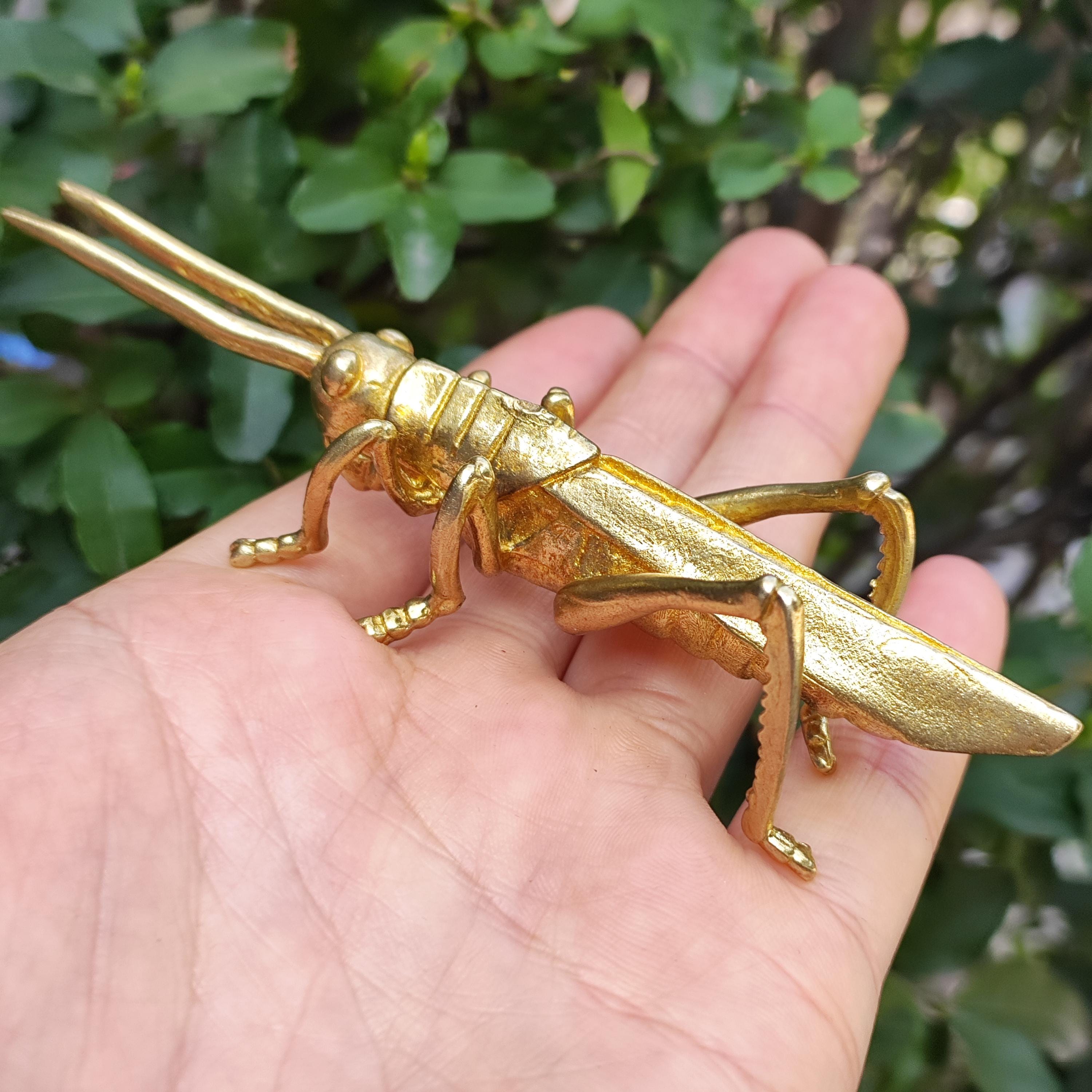 Get 1 Vtg Vintage Style Brass Golden Lucky Locust Statue Locust Fortune ...