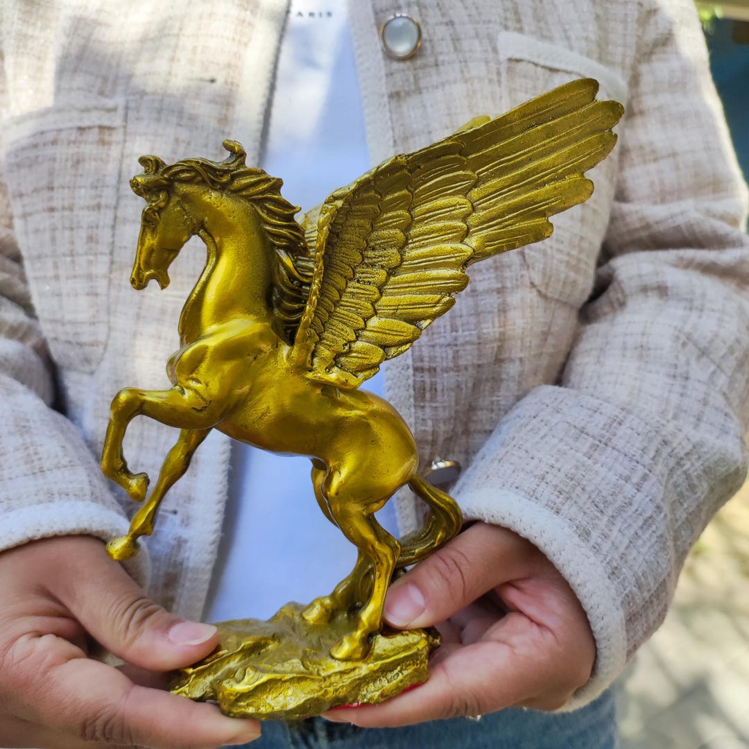 Small Copper Winged Horse Flying Pegasus God Greek Mythology Statue ...