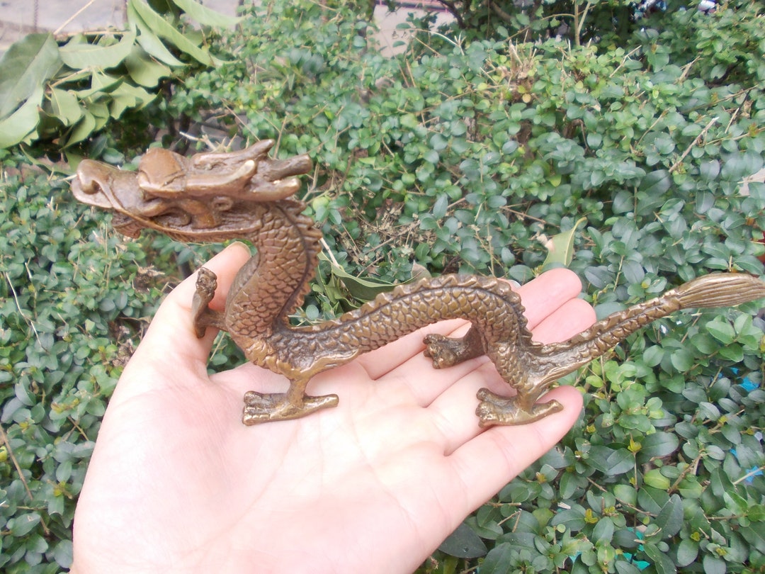 Vtgbrasslover Vtg Vintage Style Brass Small Dragon Statue ...
