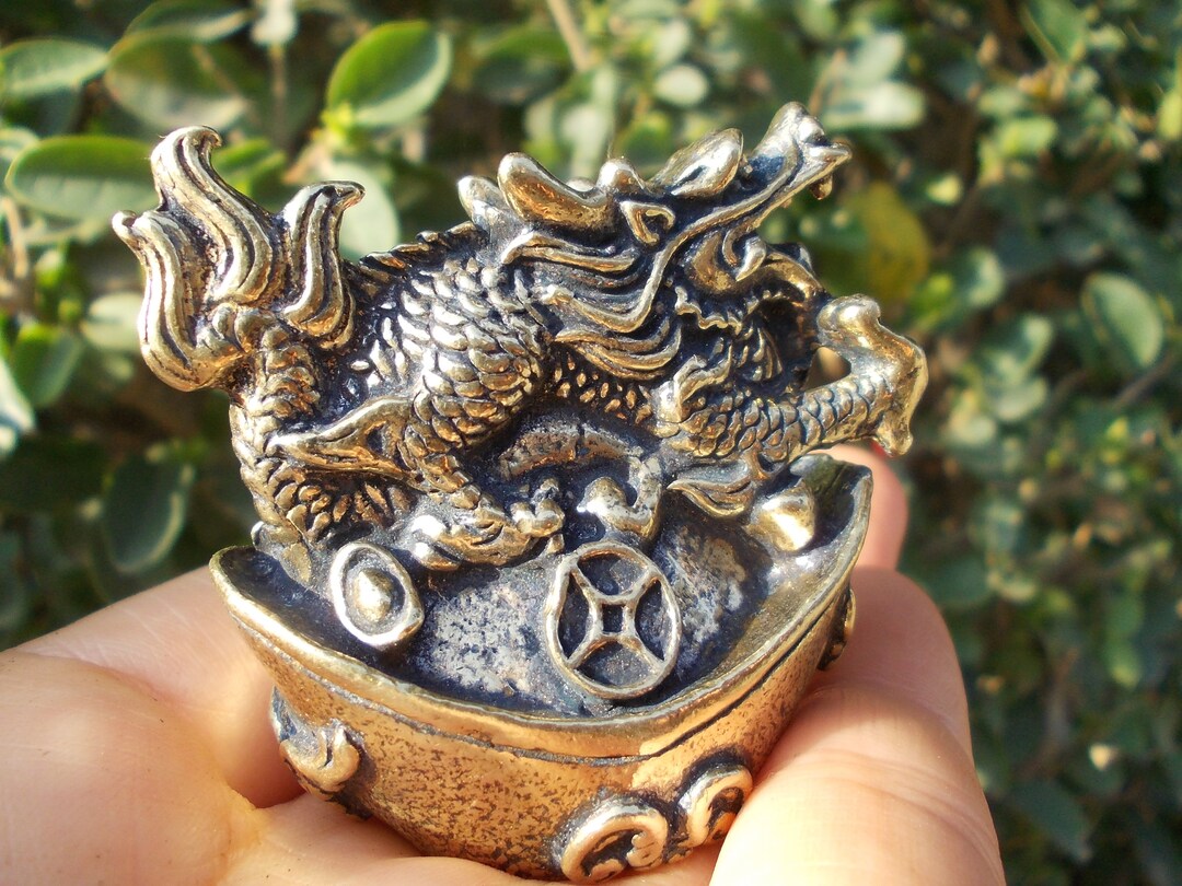 Rare Fantasy Chinese Dragon Figure, Ancient Bronze Animal Beast Loong ...