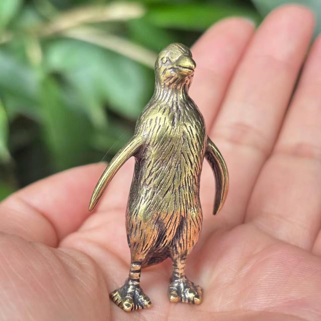 Cute Brass Penguin Figurine • Brass Animal Sculpture • Tea-pet ...