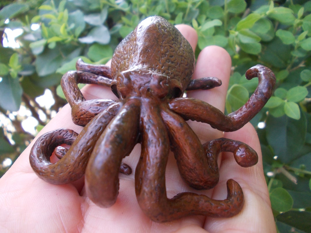 Miniature Copper Octopus Figurine Model Ornament Retro Sea Animal ...