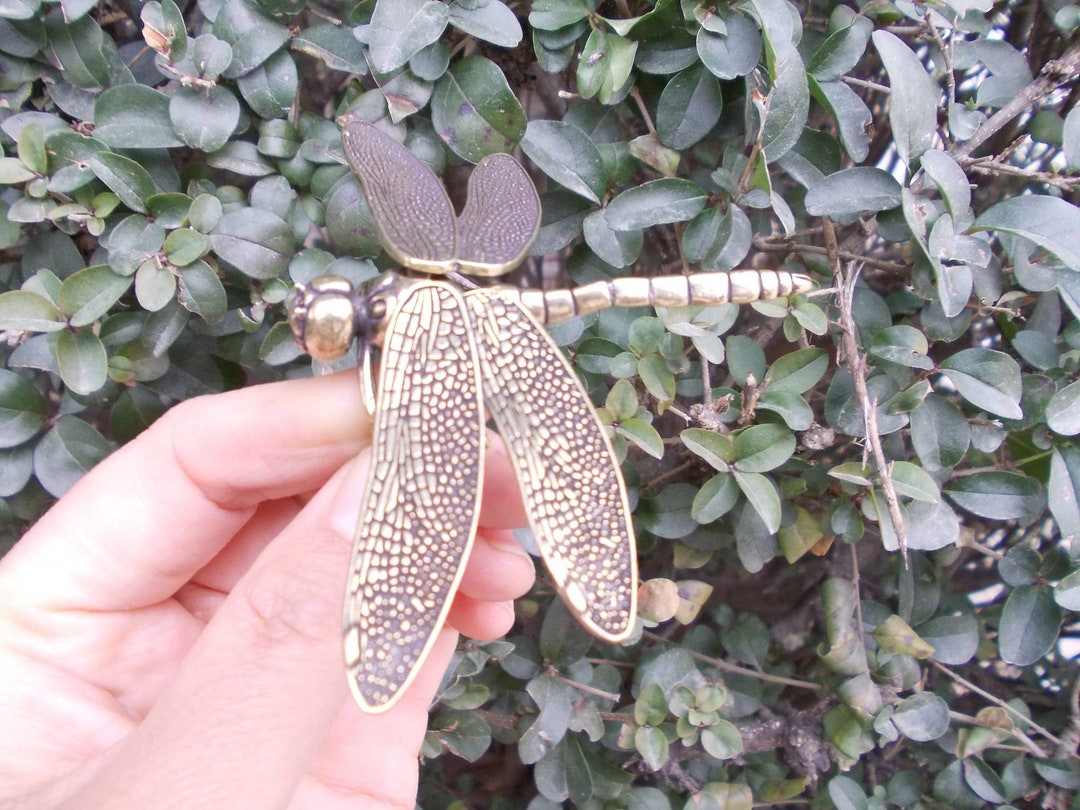 Vtgbrasslover Vtg Vintage Style Brass Dragonfly Statue ,lucky ...