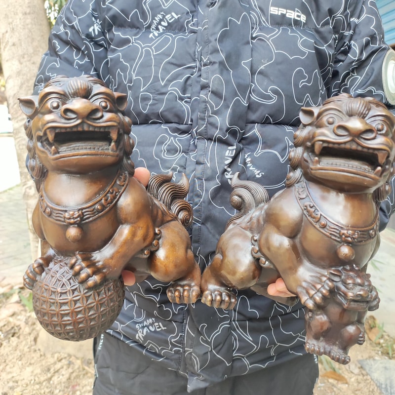 Large Foo Dogs Statue - Etsy