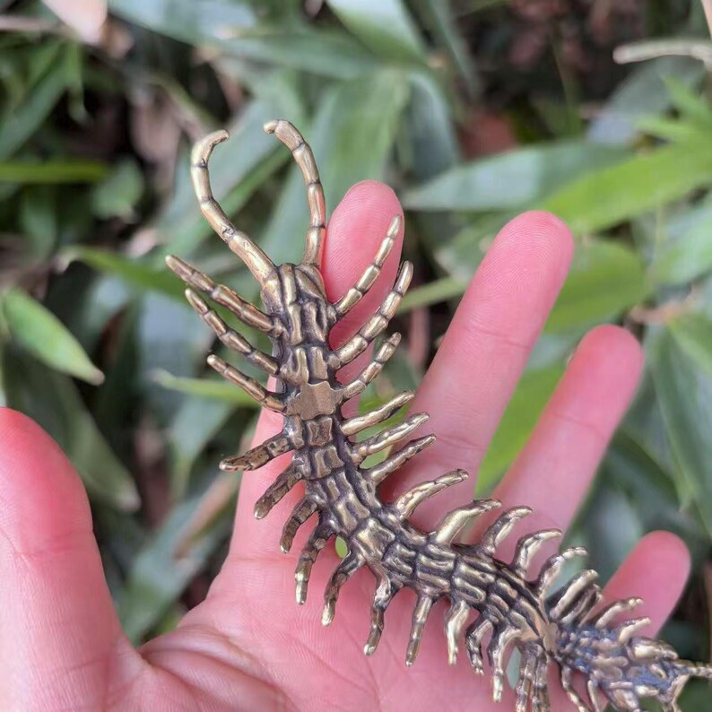 Antique Brass Centipede Dragon King Figurine Vintage Curio Collectible ...